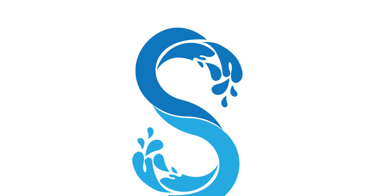 S splash agua azul logo vector versión v13 - TemplateMonster