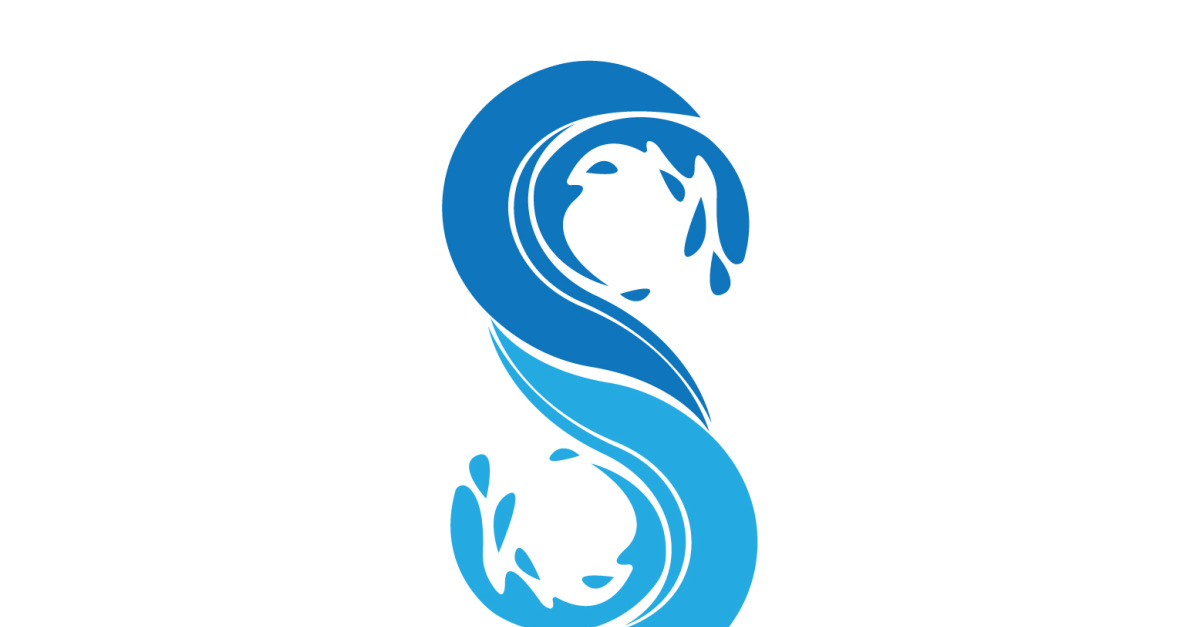 S splash agua azul logo vector versión v6 - TemplateMonster