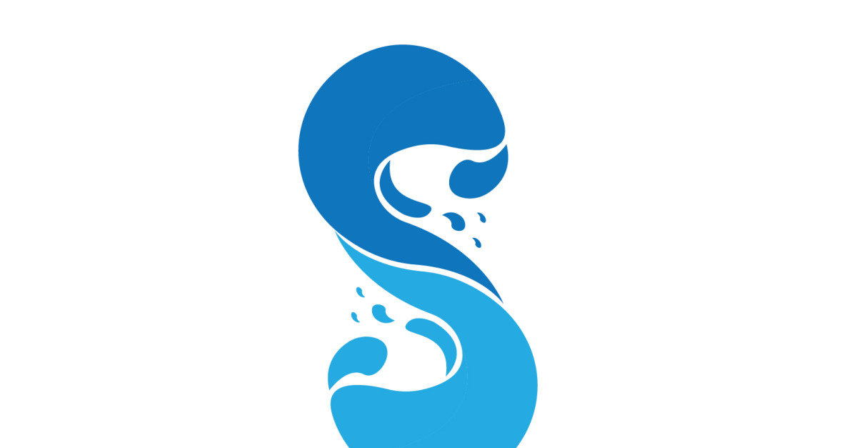 S splash water blue logo vector versão v10 - TemplateMonster