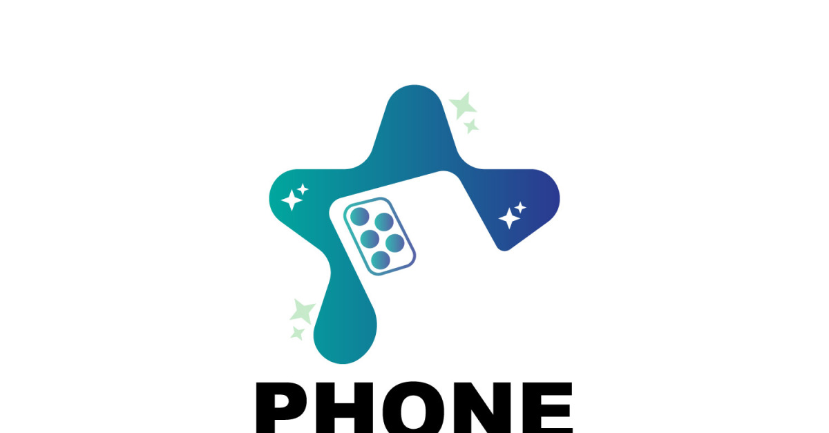 Akıllı Telefon Logo Vektör Modern Telefon TasarımıV33