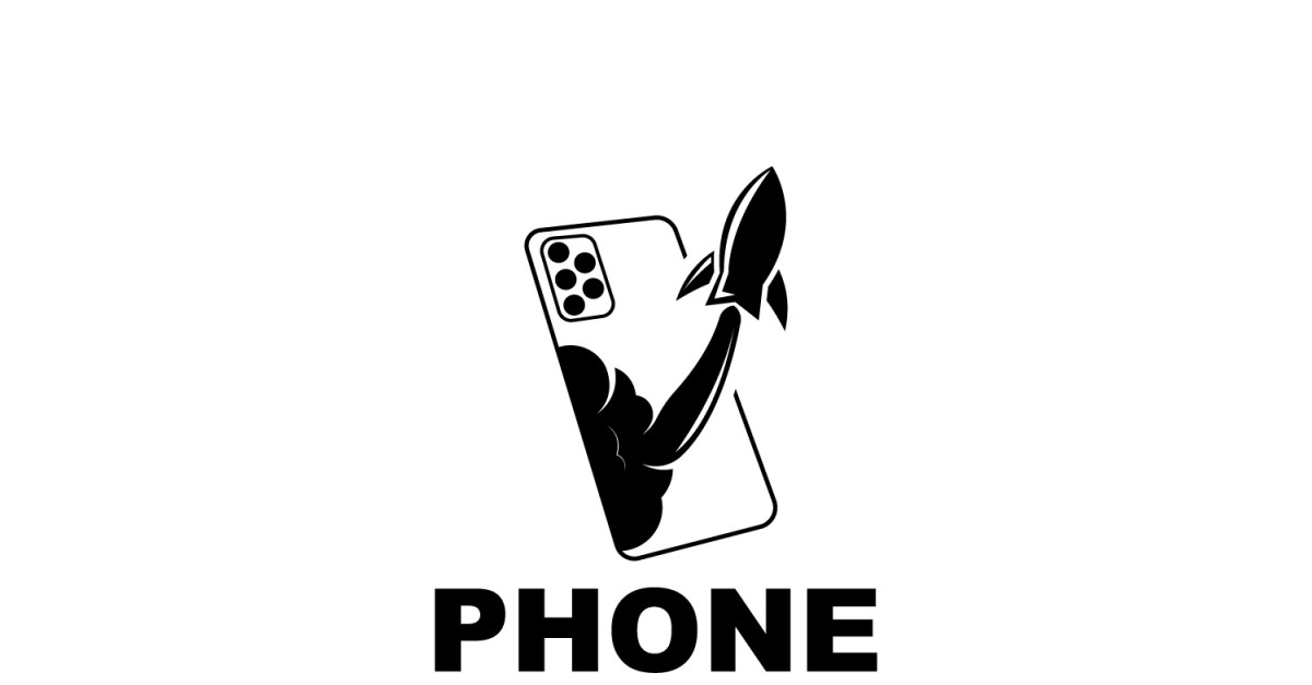 Akıllı Telefon Logo Vektör Modern Telefon TasarımıV46