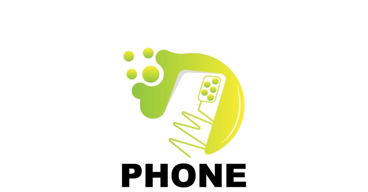 Akıllı Telefon Logo Vektör Modern Telefon TasarımıV48
