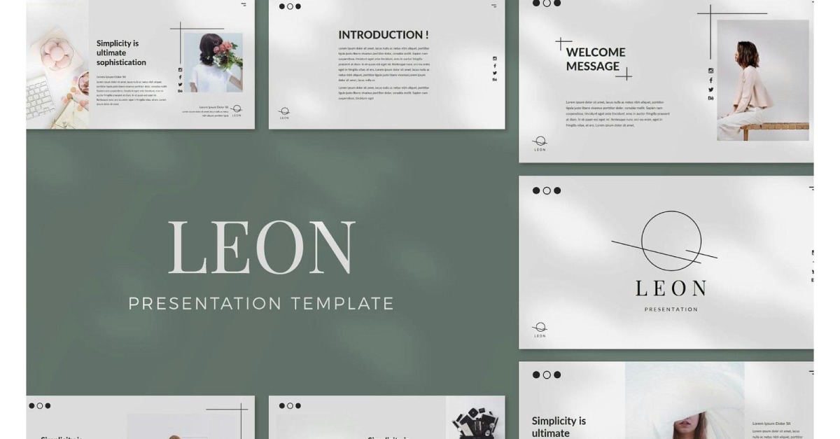 Modelli di presentazione PowerPoint di Leon - TemplateMonster