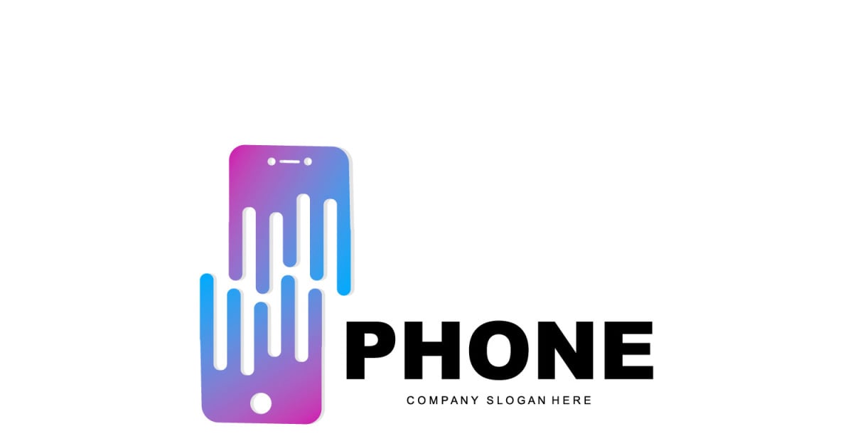 Smartphone Logo Vector Modern Phone DesignV27