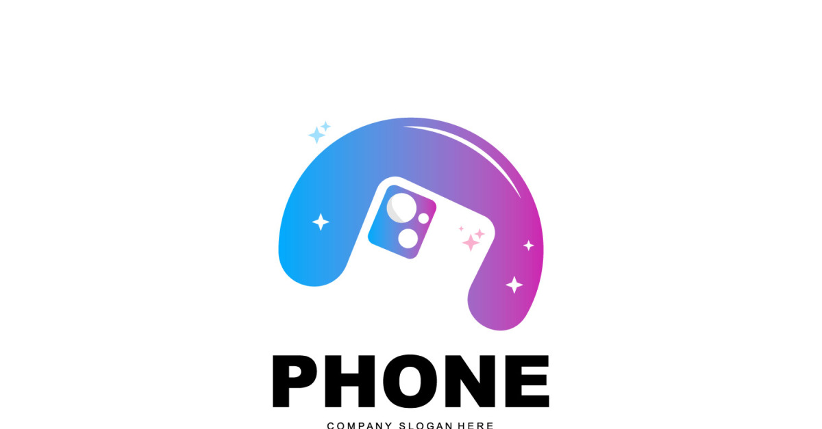 Smartphone Logo Vector Modern Phone DesignV3