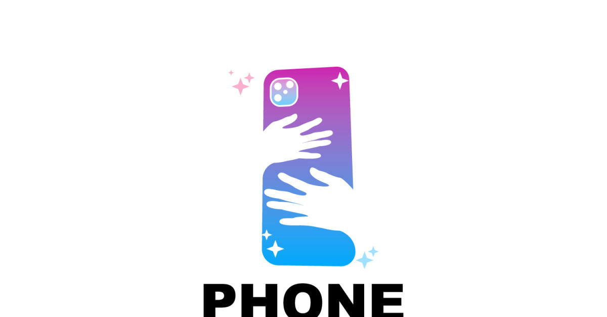 Smartphone Logo Vector Modern Phone DesignV6