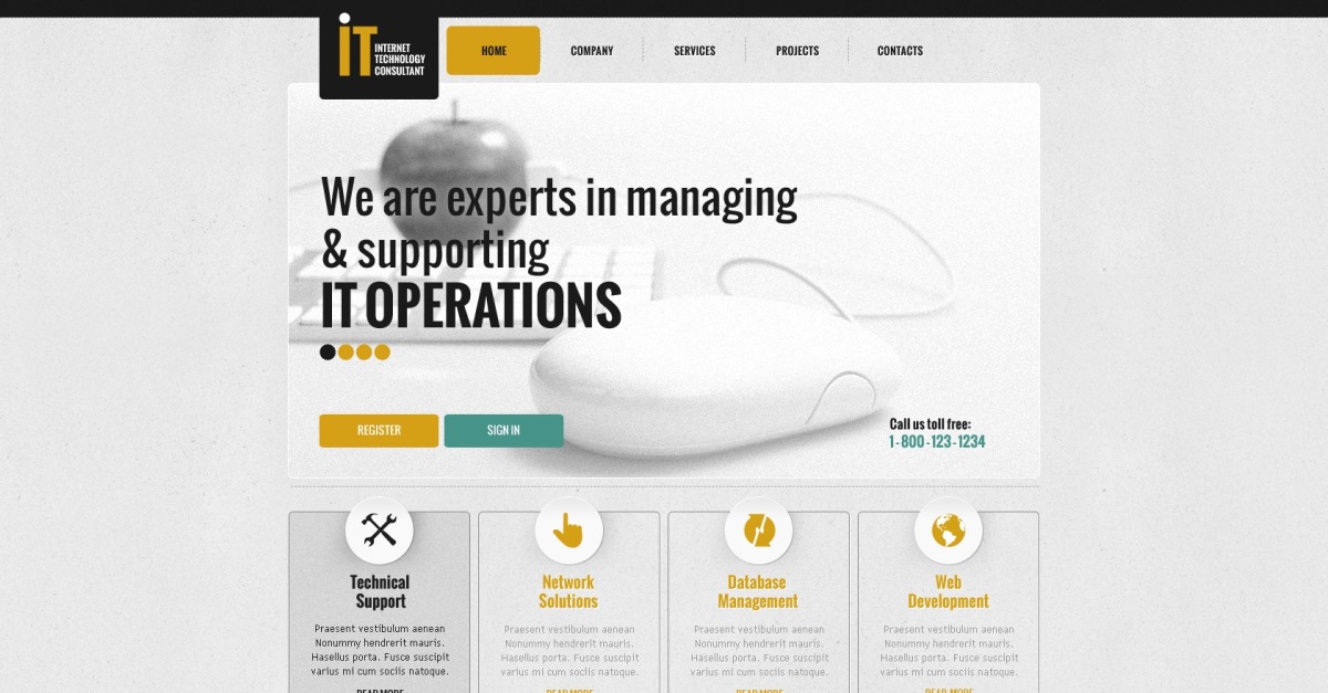 Plantilla de sitio web adaptable a Internet - TemplateMonster