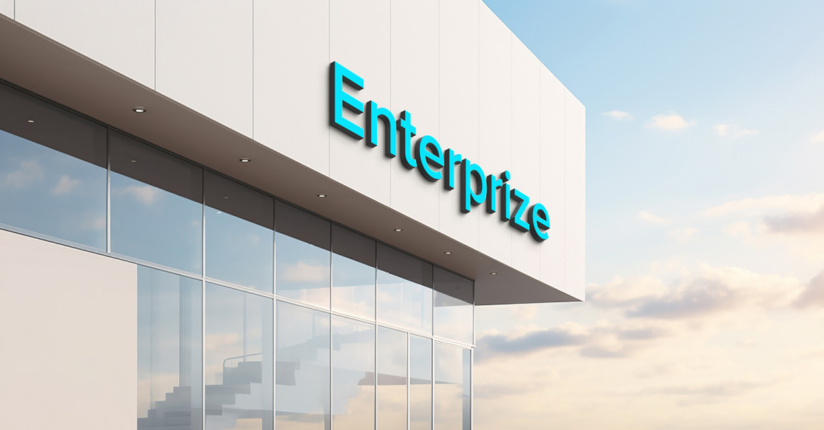 Front view 3d logo mockup building #405068 - TemplateMonster