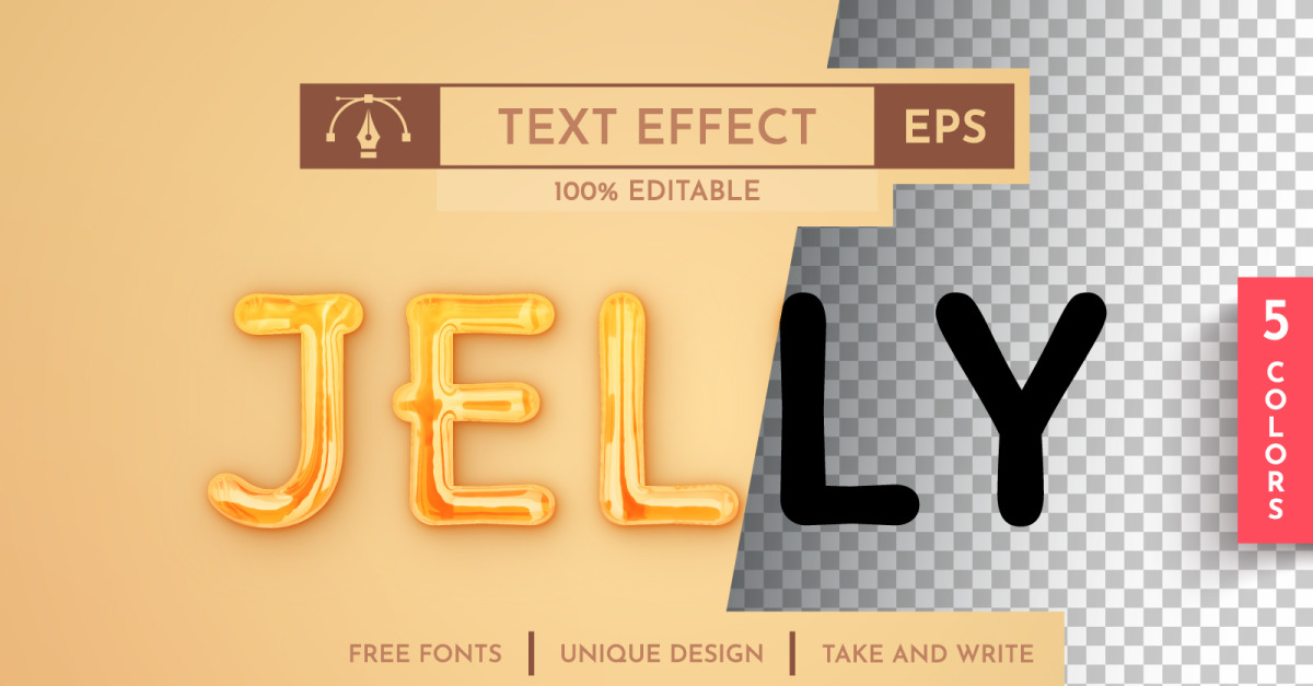 5 effets de texte modifiables par Jelly, styles graphiques