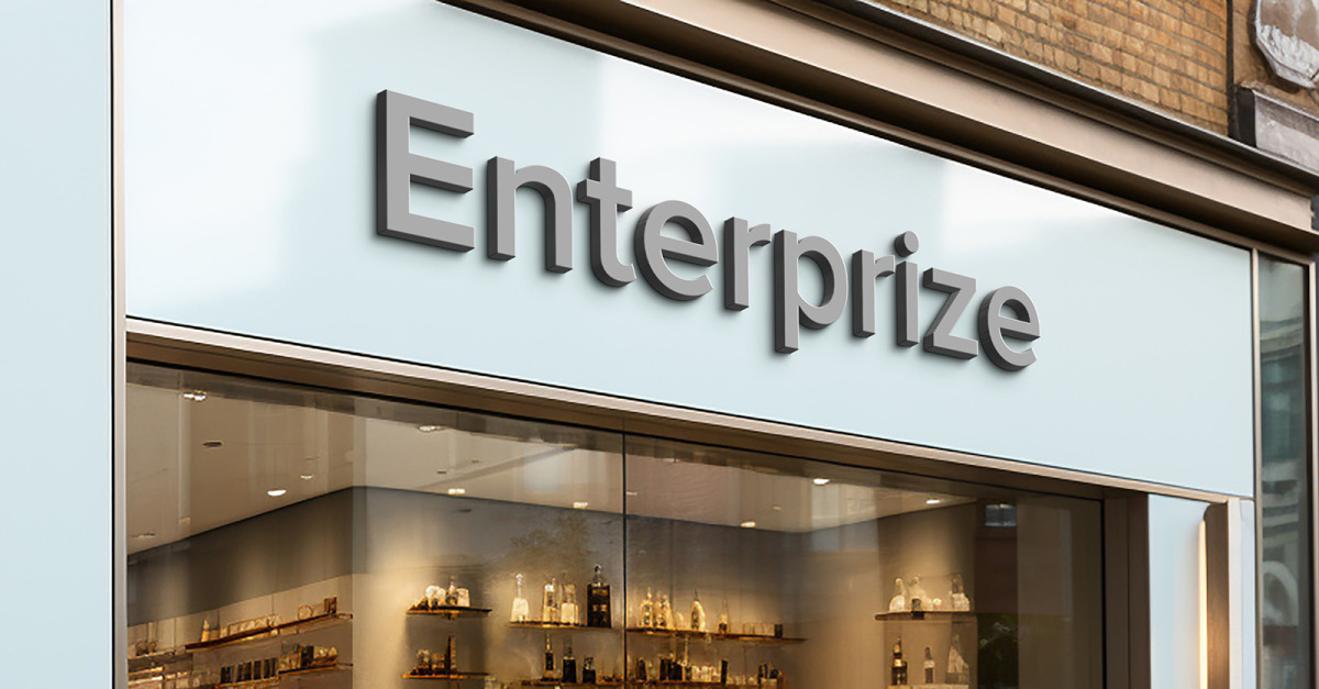 Facade sign 3d realistic logo storefront sign mockup