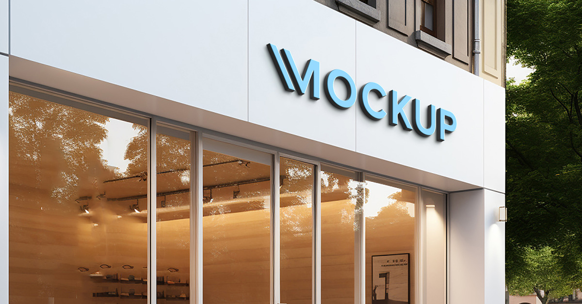 Logo mockup facade sign building #405234 - TemplateMonster