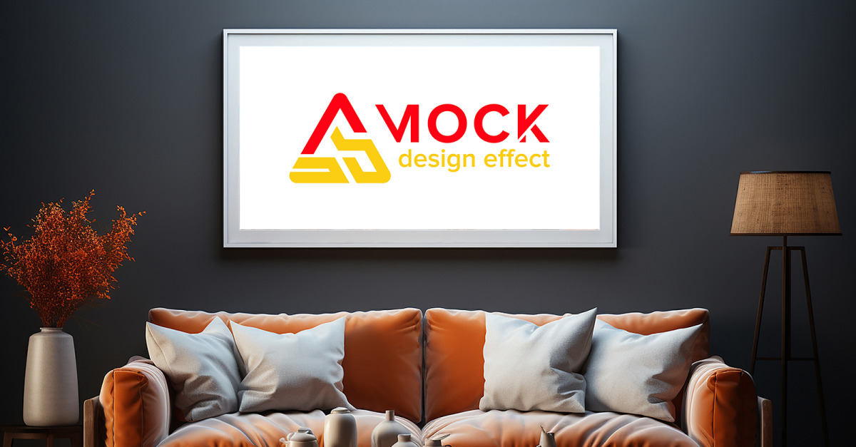 Wall frame logo mockup psd #405254 - TemplateMonster