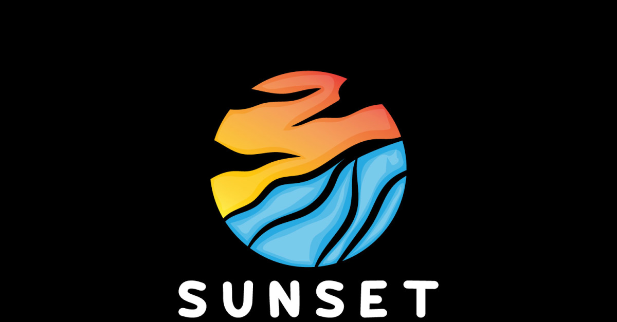 Sunset Logo Beach River Vector DesignV4 - TemplateMonster