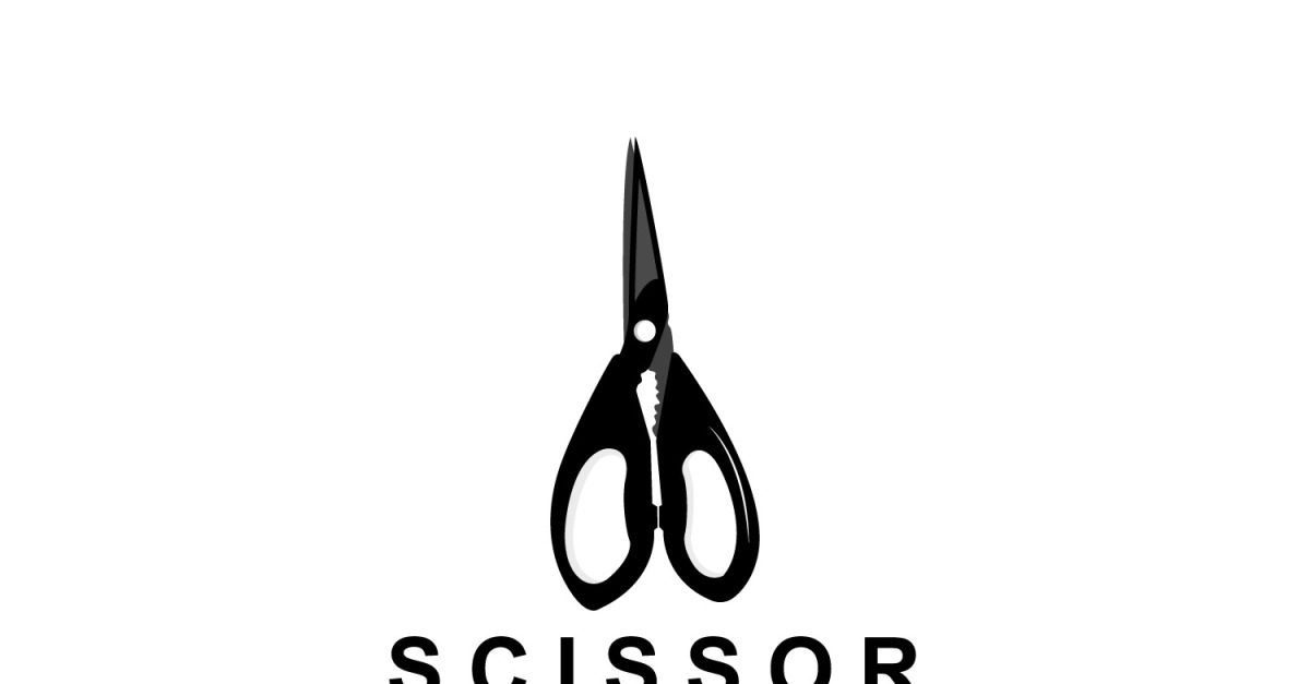 Makas logo tasarımı vintage eski simpleV2 - TemplateMonster