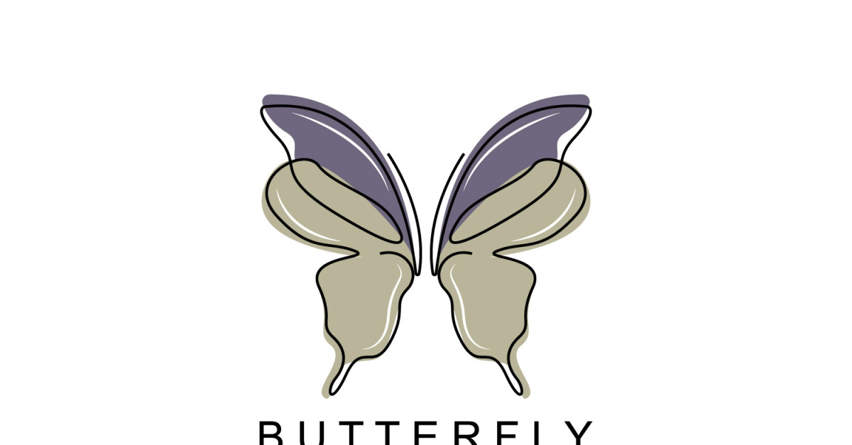 Butterfly logo vector beautiful flying animal v14