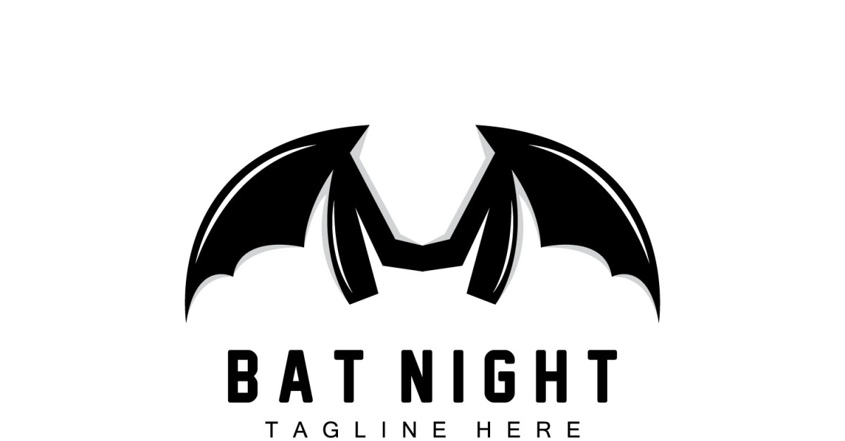 Bat Logo Hanging Bat Animal Vector v5 - TemplateMonster