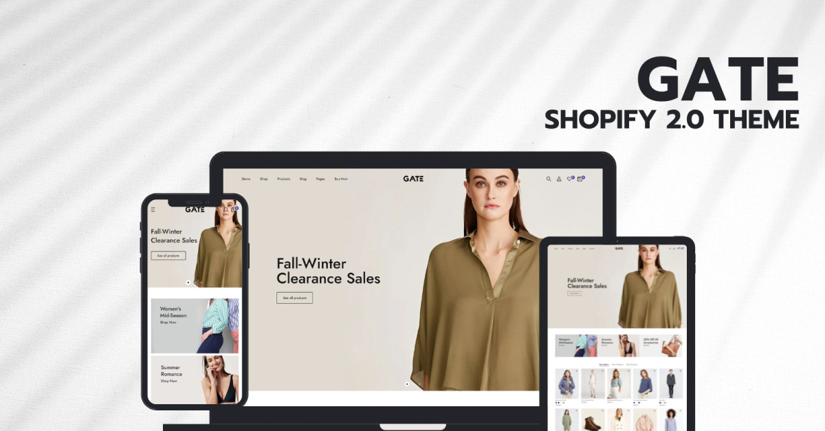 Gate - Tema premium de moda Shopify 2.0 - TemplateMonster