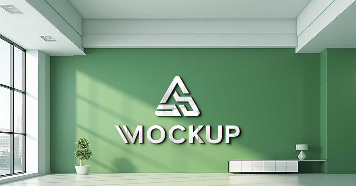 Wall logo mockup Realistic 3d psd #406328 - TemplateMonster