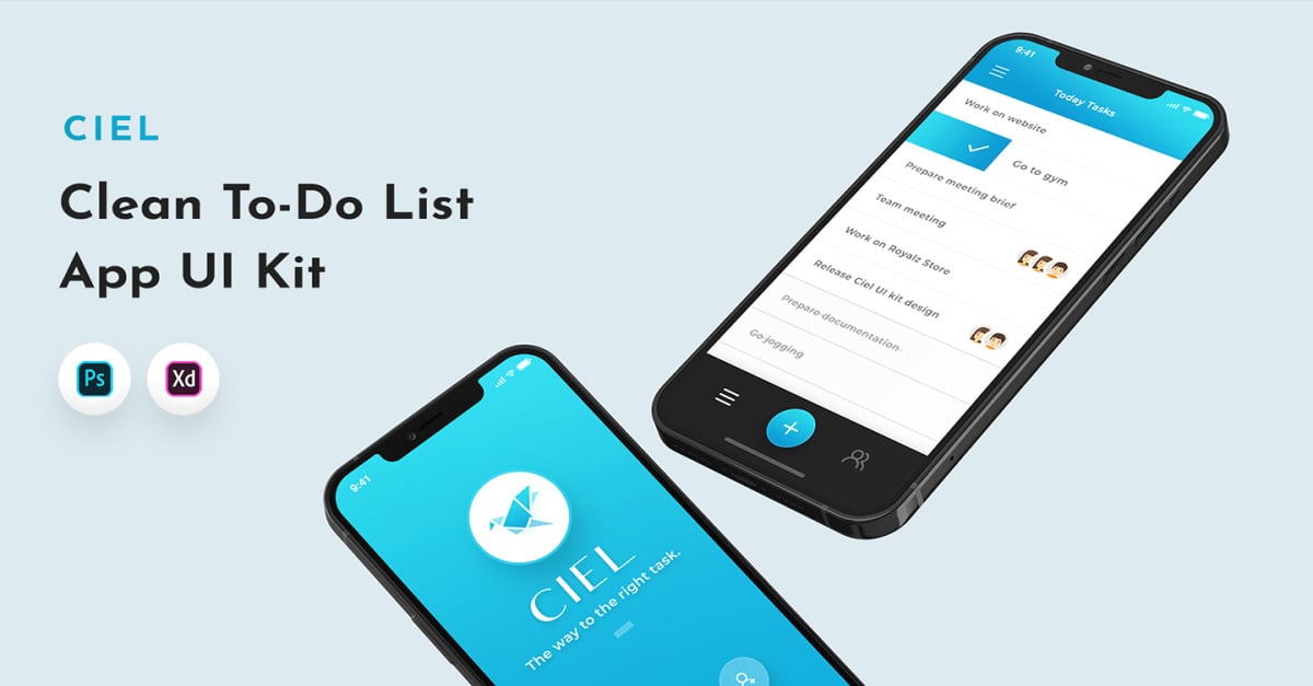 Ciel - Elegant To-Do App UI Kit #406680 - TemplateMonster