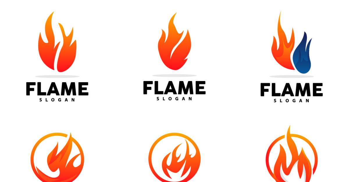 Red Flame Logo Burning Fire VectorV3 - TemplateMonster