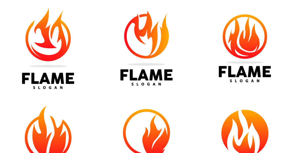 Red Flame Logo Burning Fire VectorV5 - TemplateMonster