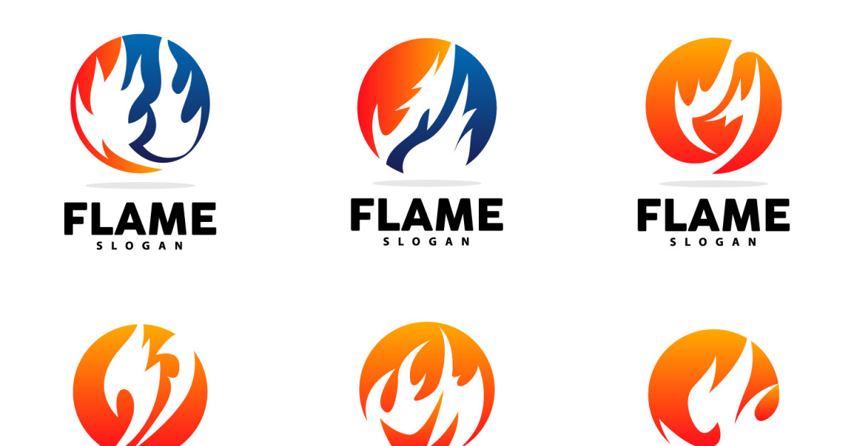 Red Flame Logo Burning Fire VectorV8 - TemplateMonster