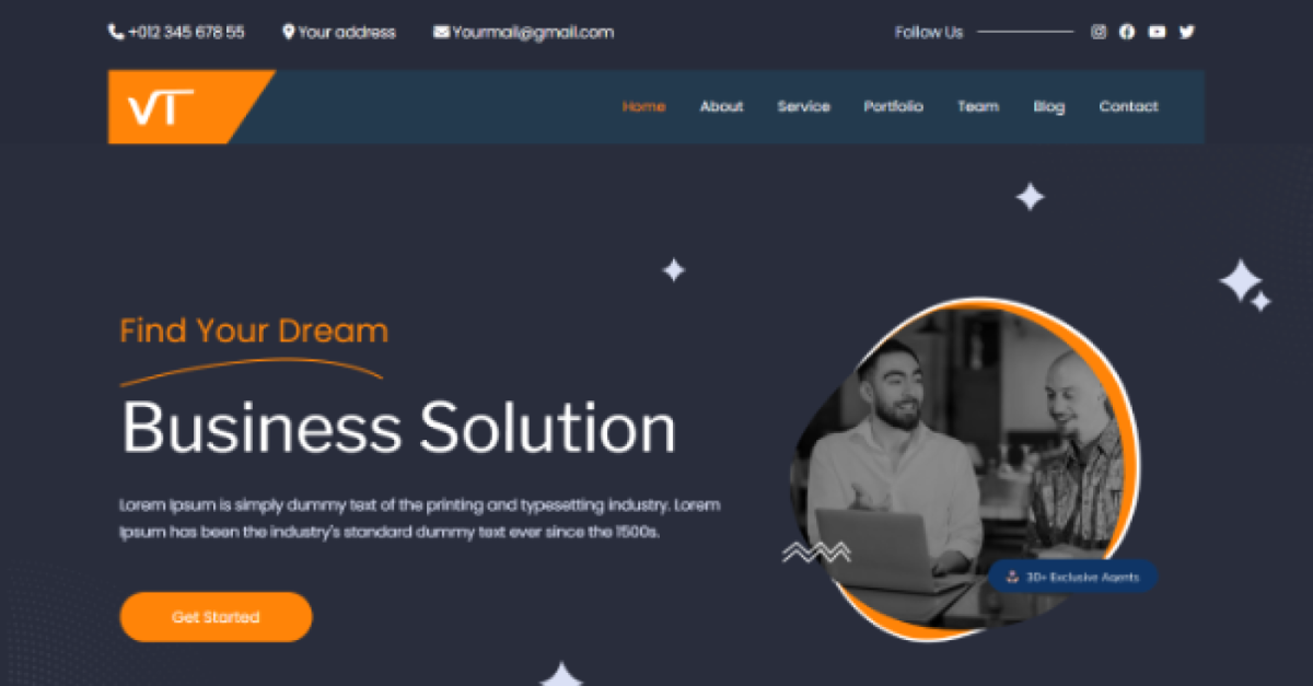 VTech | Corporate Agency HTML Landing Page Template