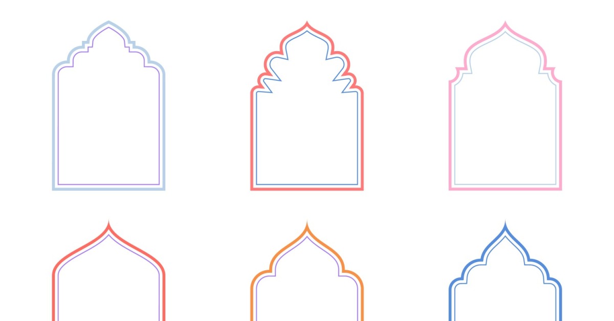 Islamic Arch Design double lines Set 6 - 14 - TemplateMonster