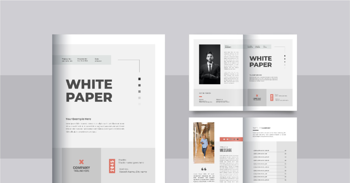 White Paper Template or Business White Paper template design