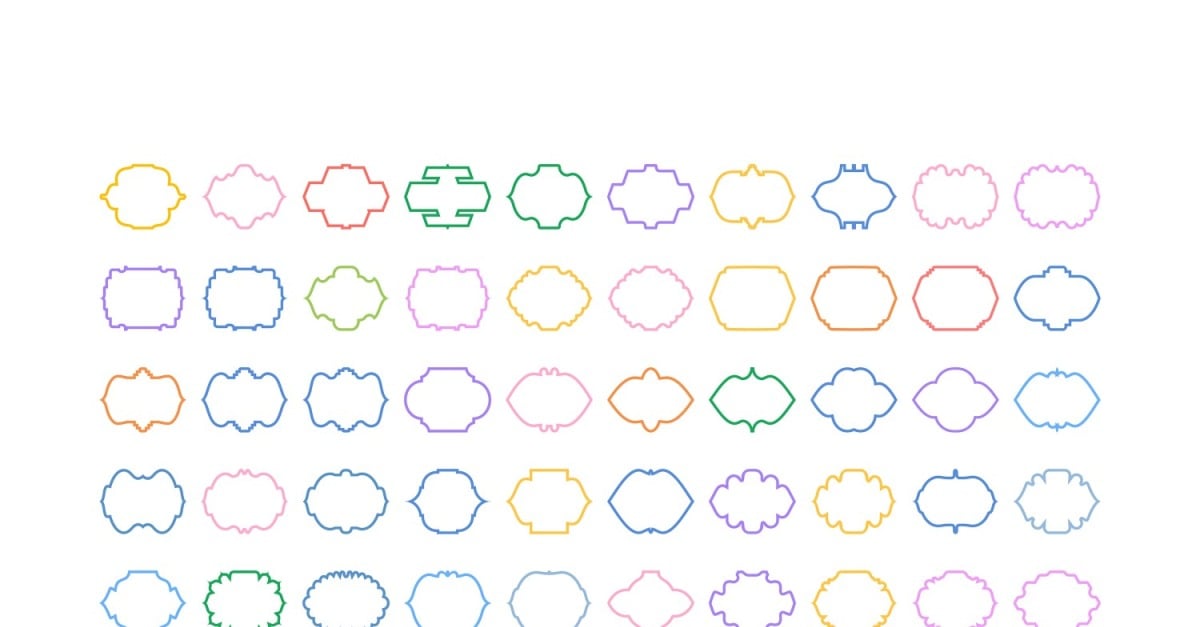 Islamic Frame Design Bold Line Set 50 - 1 - TemplateMonster