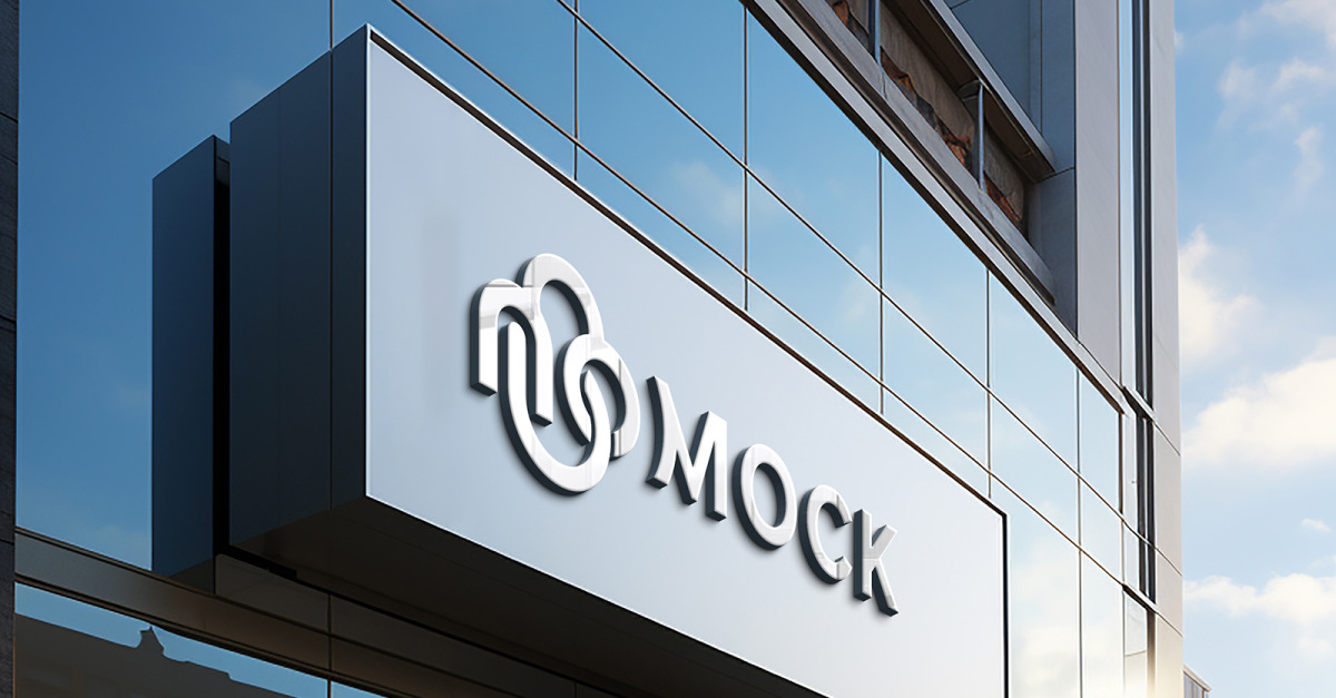 立面标志模型 psd 上的 3D 徽标透视图 #407246 - TemplateMonster