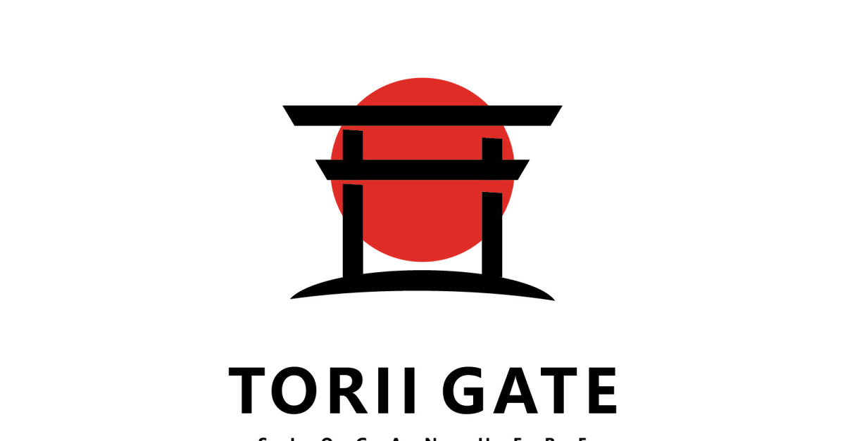 Icône du logo Torii conception d'illustration vectorielle japonaise V1