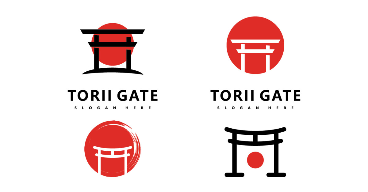 Torii logo icon japanese vector illustration design V5