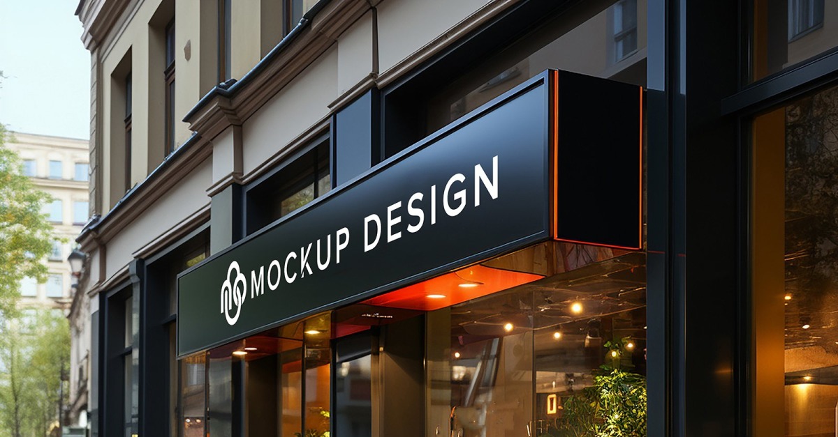 Logo shop sign mockup realistic 3d gray store Logo mockup sign modern ...