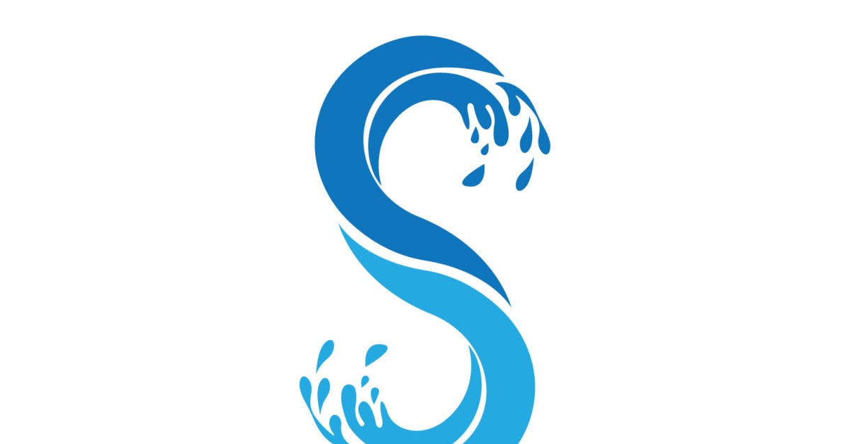 S splash agua azul logo vector versión v4 - TemplateMonster