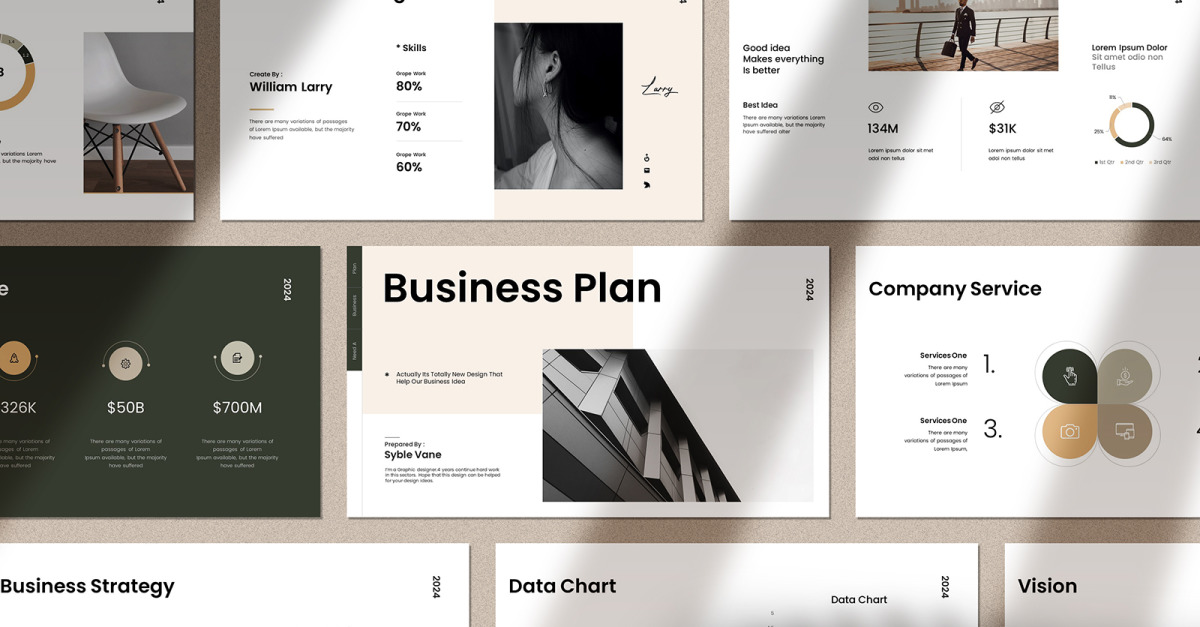 Modèle PowerPoint numérique de plan d'affaires