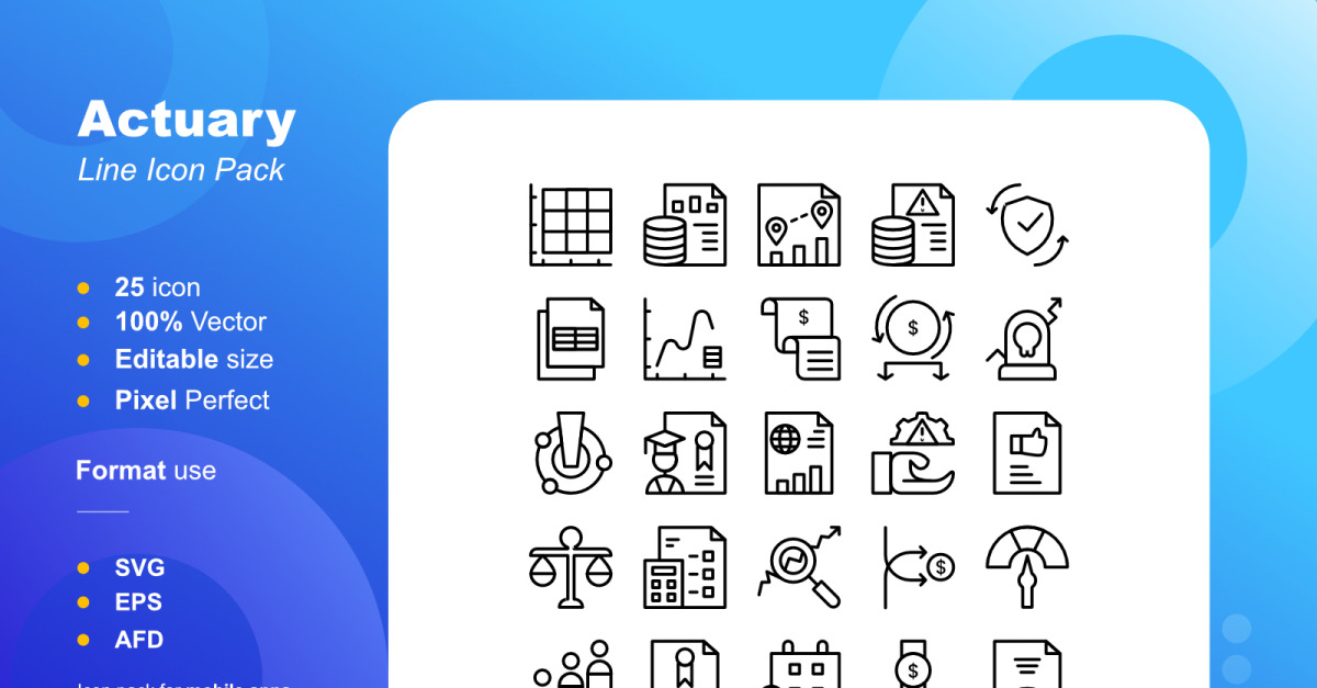 Paquetes de iconos de esquema de actuario - TemplateMonster