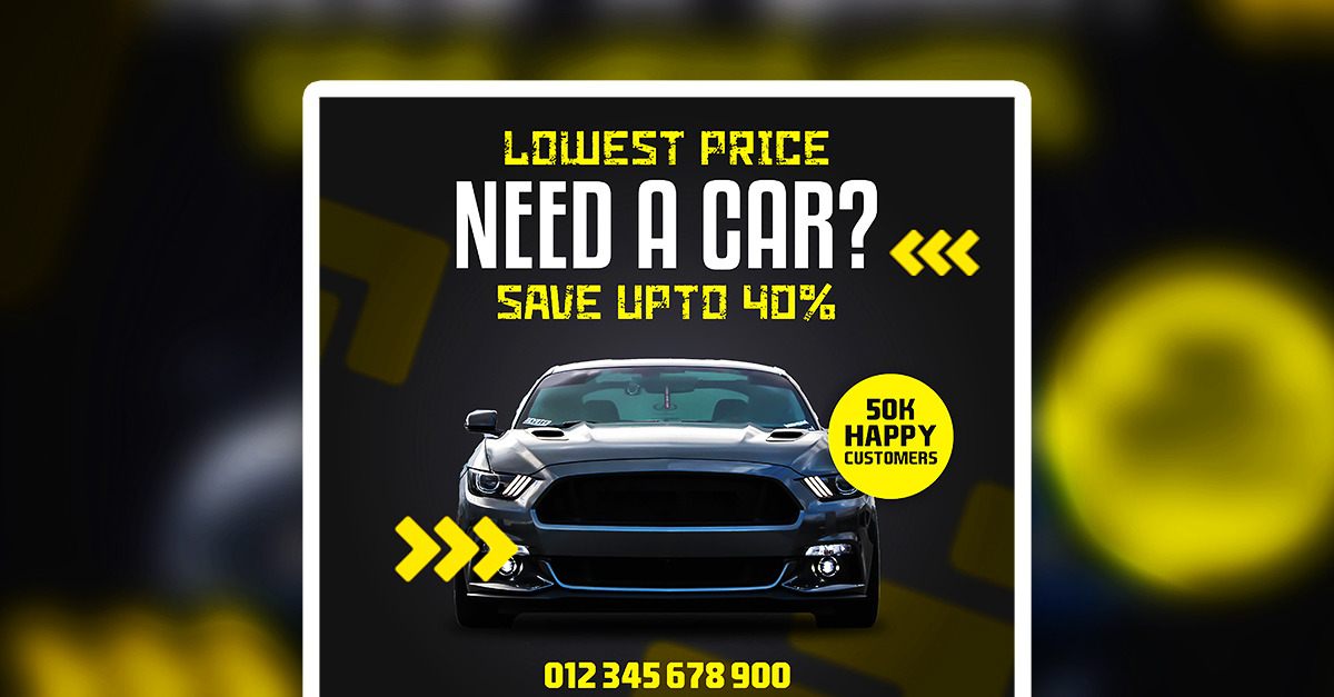 Premium Car Sale Advertisement Square psd design