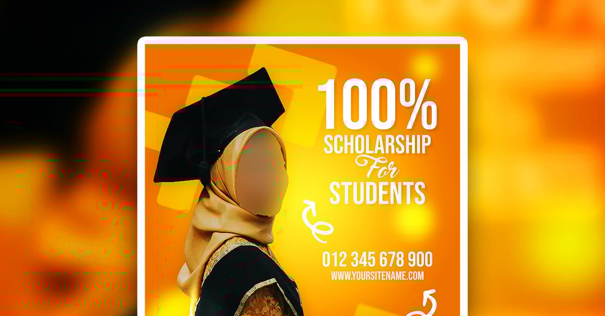 Premium Schoolarship Educational Advertisement Square psd design