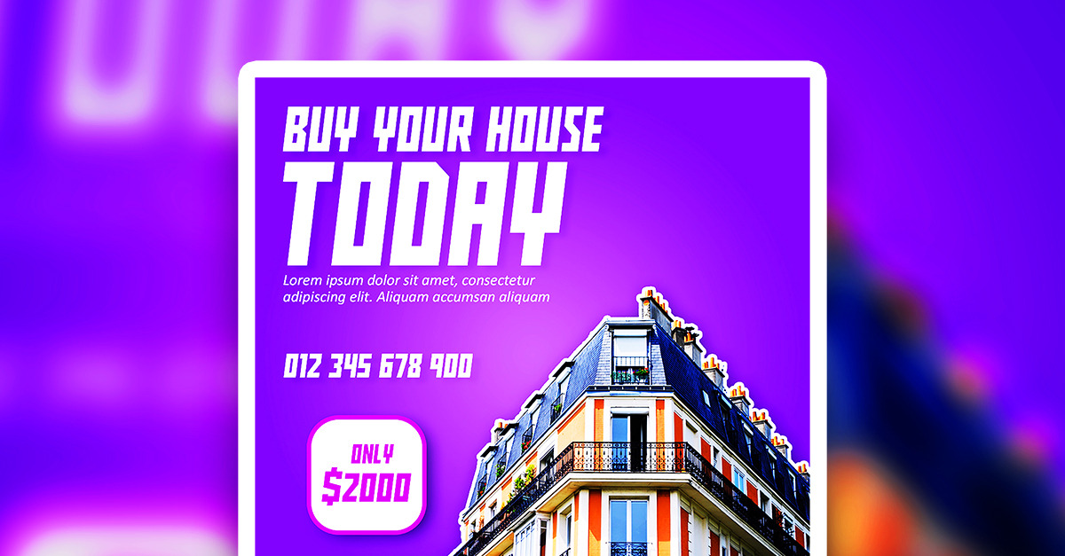 Real Estate Premium Advertisement Square psd design