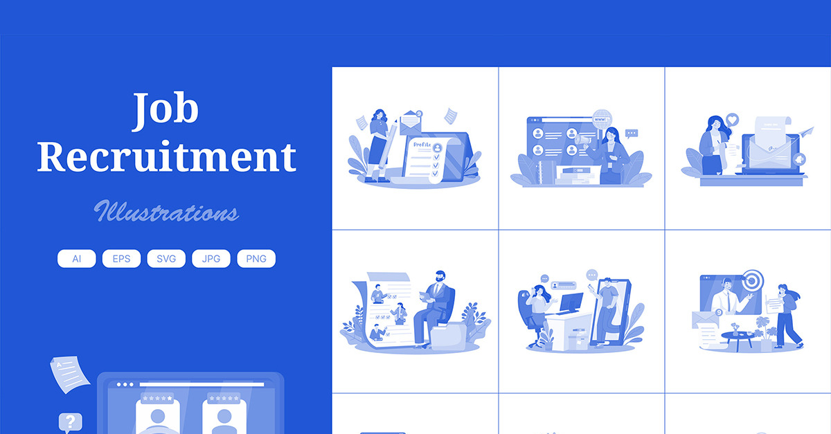M723_Job Recruitment Illustration Pack - TemplateMonster