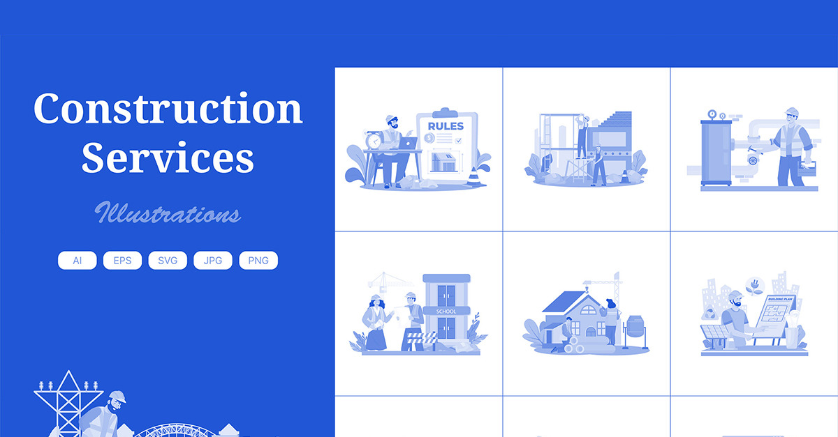 M735_Pack d'illustrations des services de construction 1