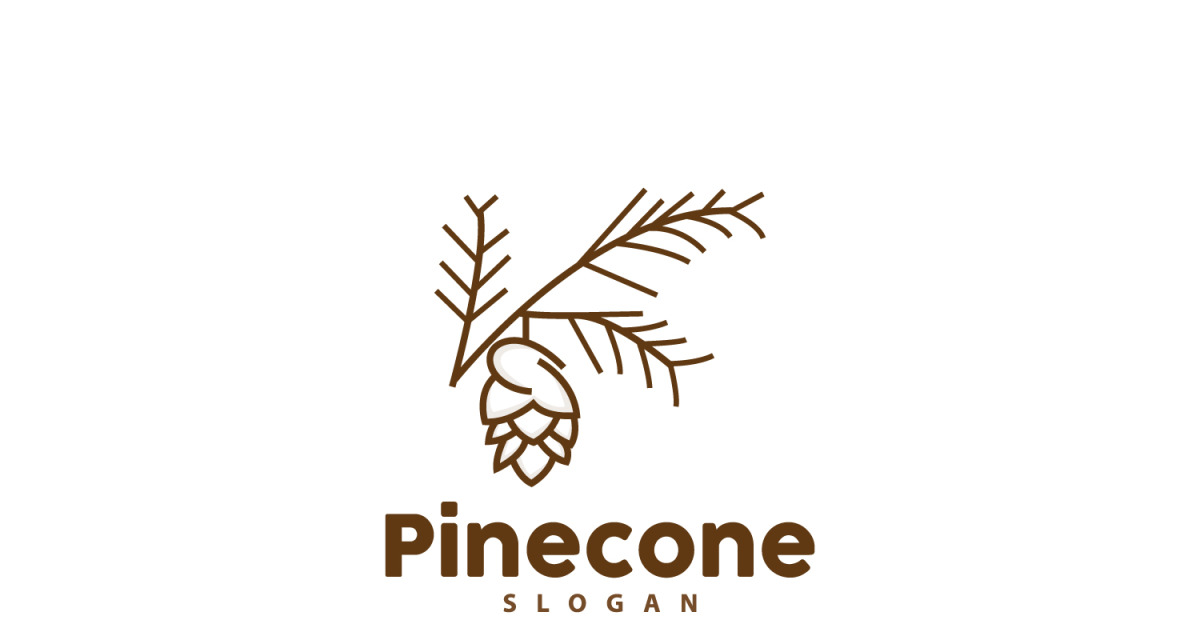 Pinecone Logo Simple Design Pine TreeV15 - TemplateMonster