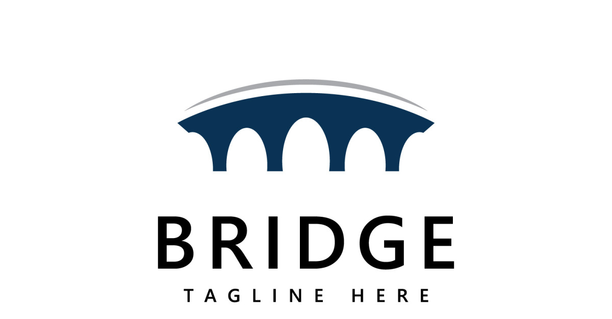 Modèle de conception d'icône de logo de pont V1