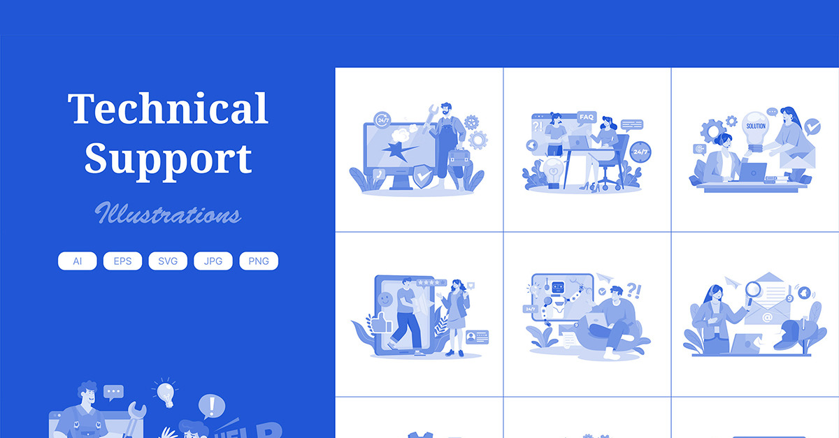M652_ Technical Support Illustration Pack 1 - TemplateMonster