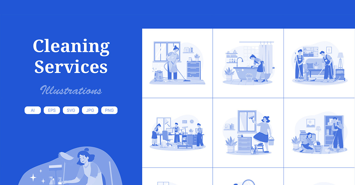 M606_ Cleaning Services Illustration Pack 1 - TemplateMonster