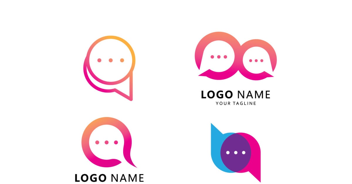 Bubble chat message logo template V 9 - TemplateMonster