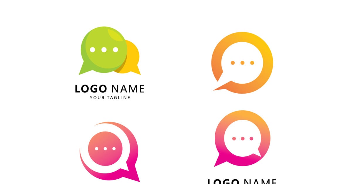Bubble chat message logo template V0 - TemplateMonster