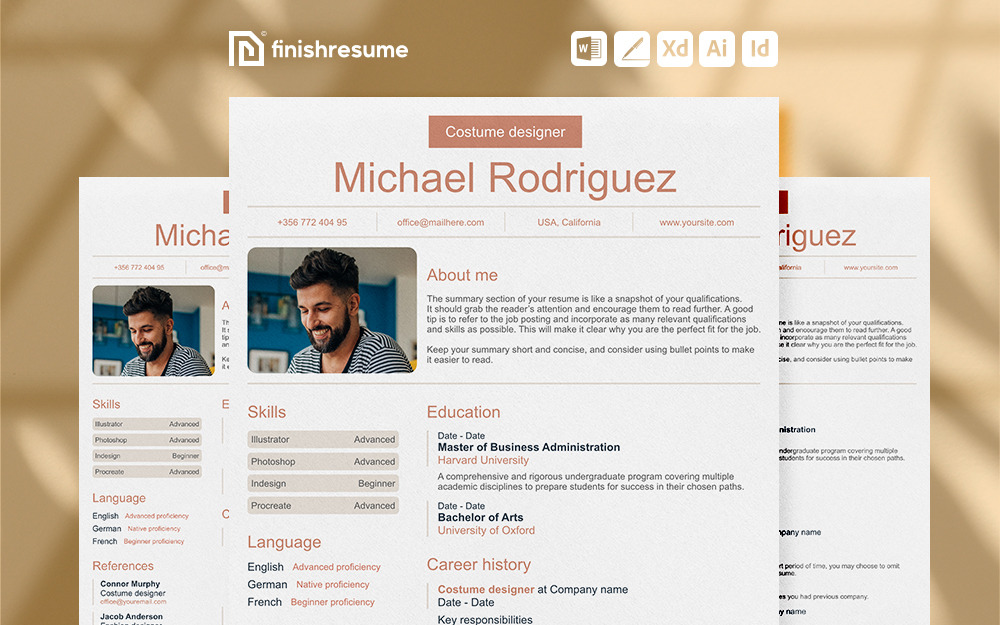 Costume designer resume template | Finish Resume | FREE