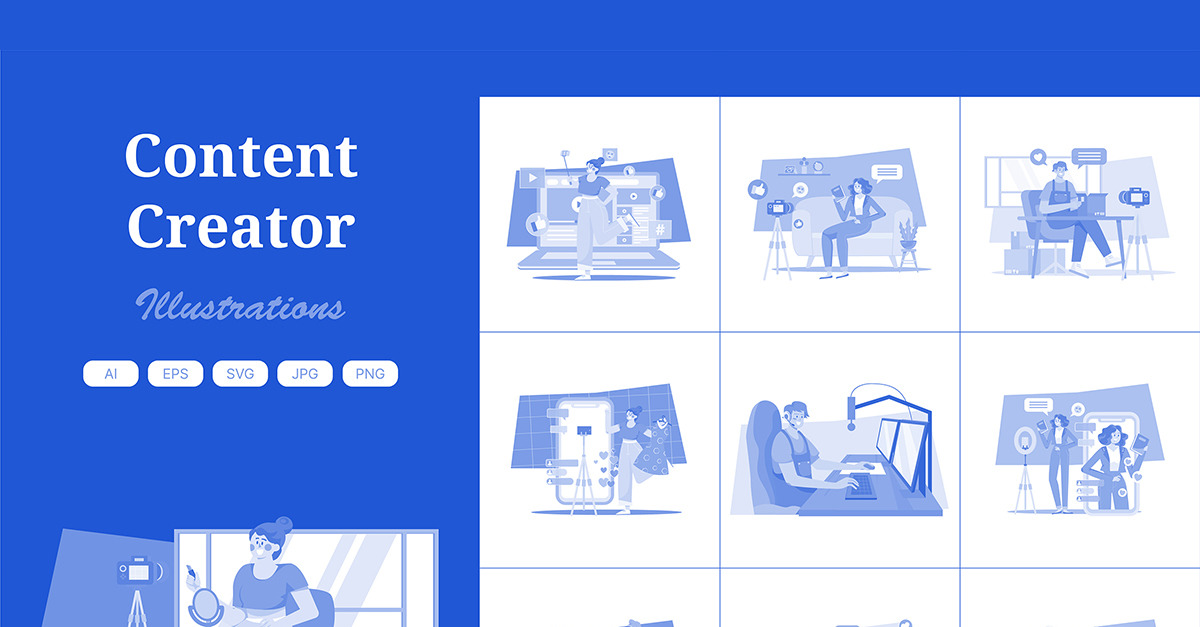 M509_ Content Creator Illustration Pack 3 - TemplateMonster